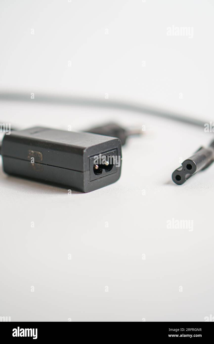 Selective focus on action camera charging box-shaped isolated on white ...