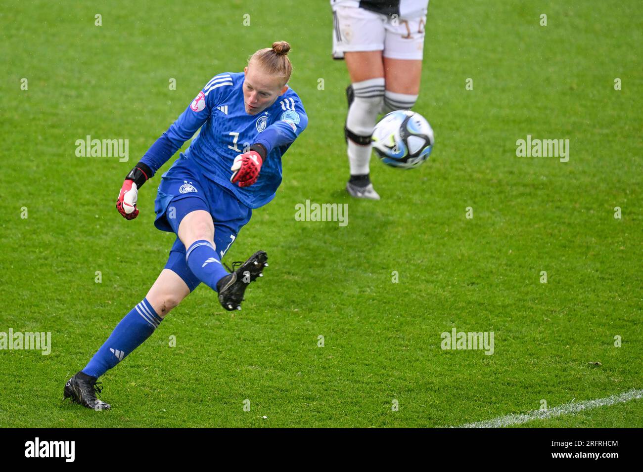 goalkeeper Rebecca Adamczyk (1) of Germany pictured during a female ...