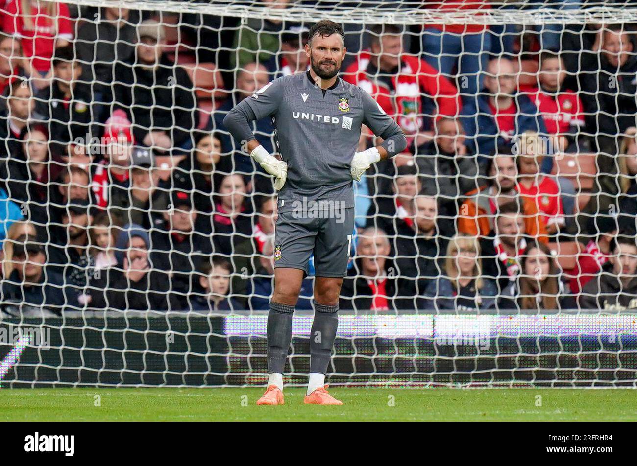 Wrexham goalkeeper Ben Foster during the Sky Bet League Two match at the SToK Racecourse ...