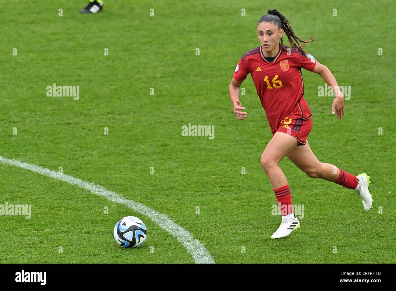 Olaya Enrique (16) of Spain pictured during a female soccer game ...