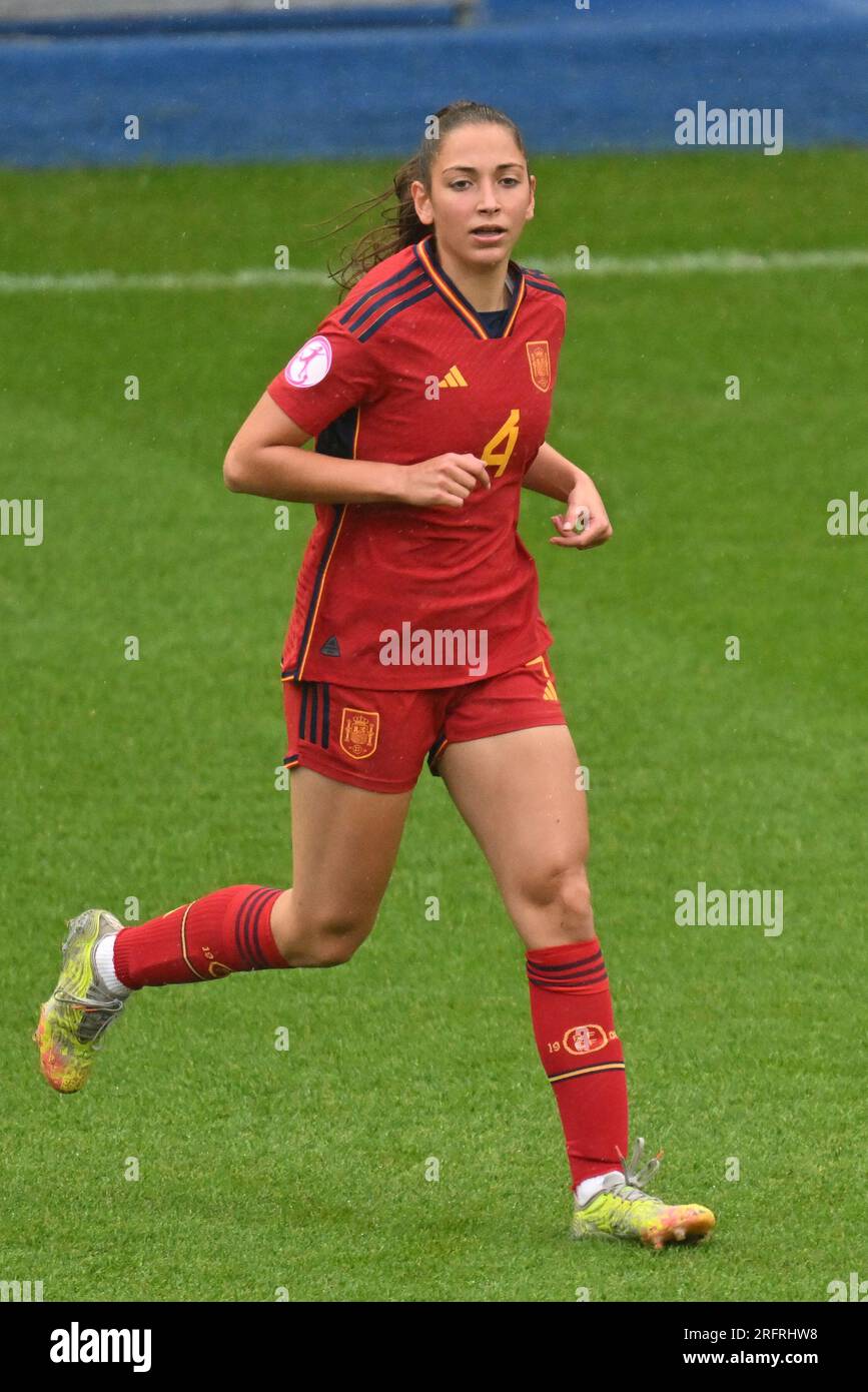 Sandra Villafane (4) of Spain pictured during a female soccer game ...