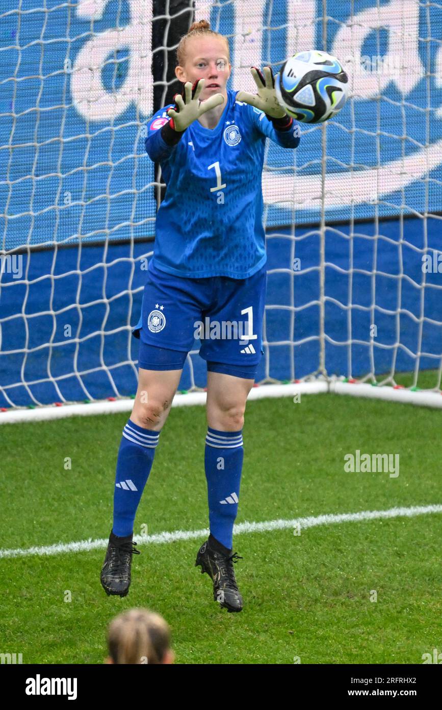 goalkeeper Rebecca Adamczyk (1) of Germany pictured during a female ...