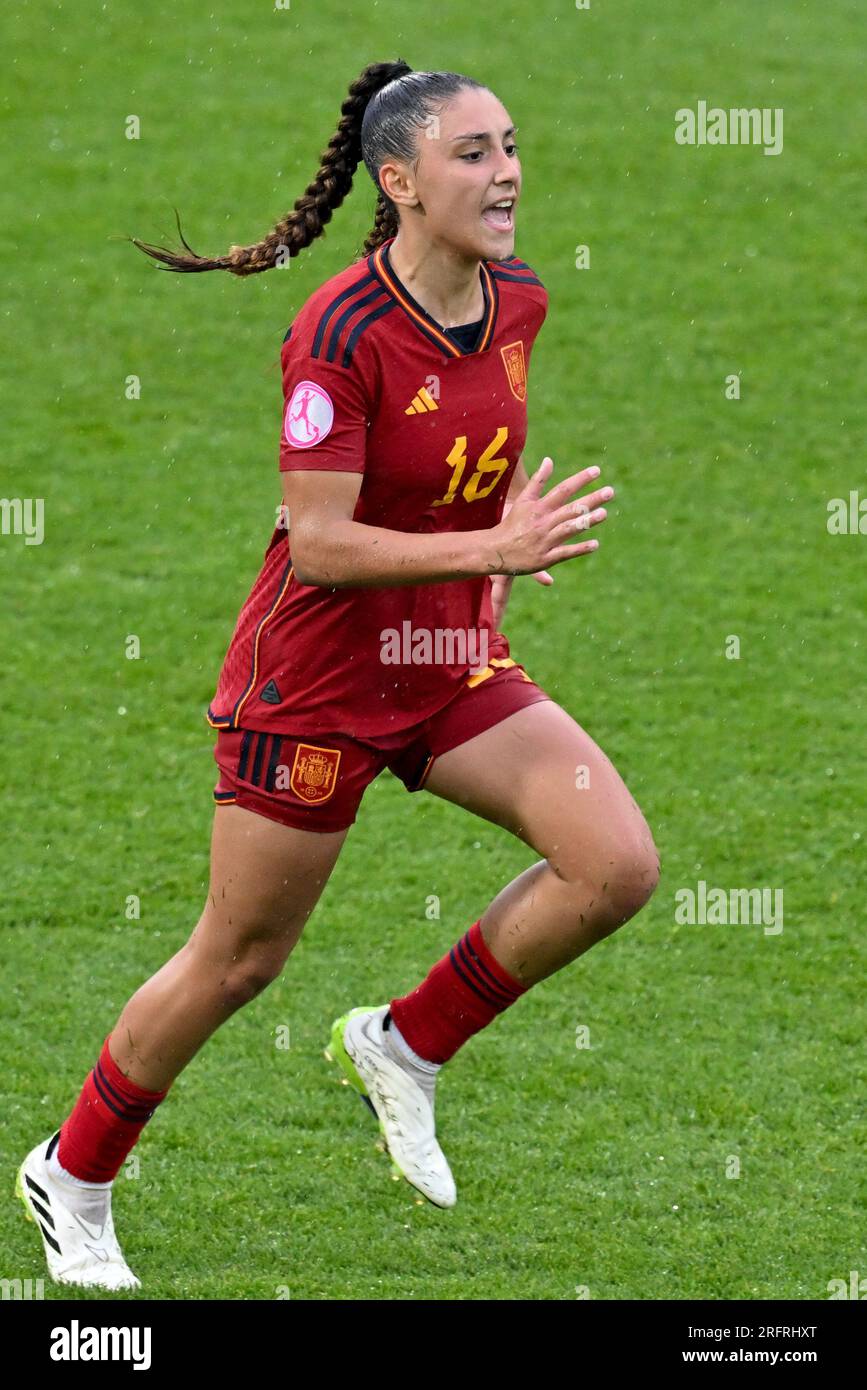 Olaya Enrique (16) of Spain pictured during a female soccer game ...