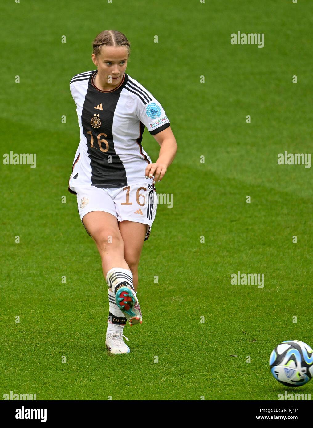 Paulina Platner (16) of Germany pictured during a female soccer game between the national women ...