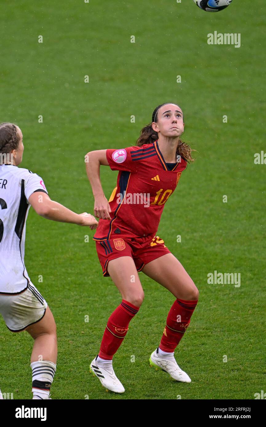 Leuven, Belgium. 30th July, 2023. Julia Bartel (10) of Spain pictured during a female soccer ...
