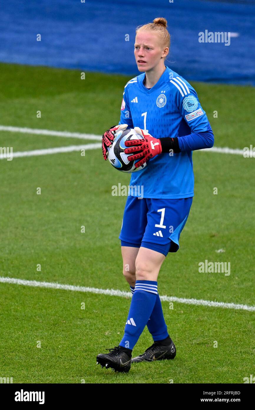 goalkeeper Rebecca Adamczyk (1) of Germany pictured during a female ...