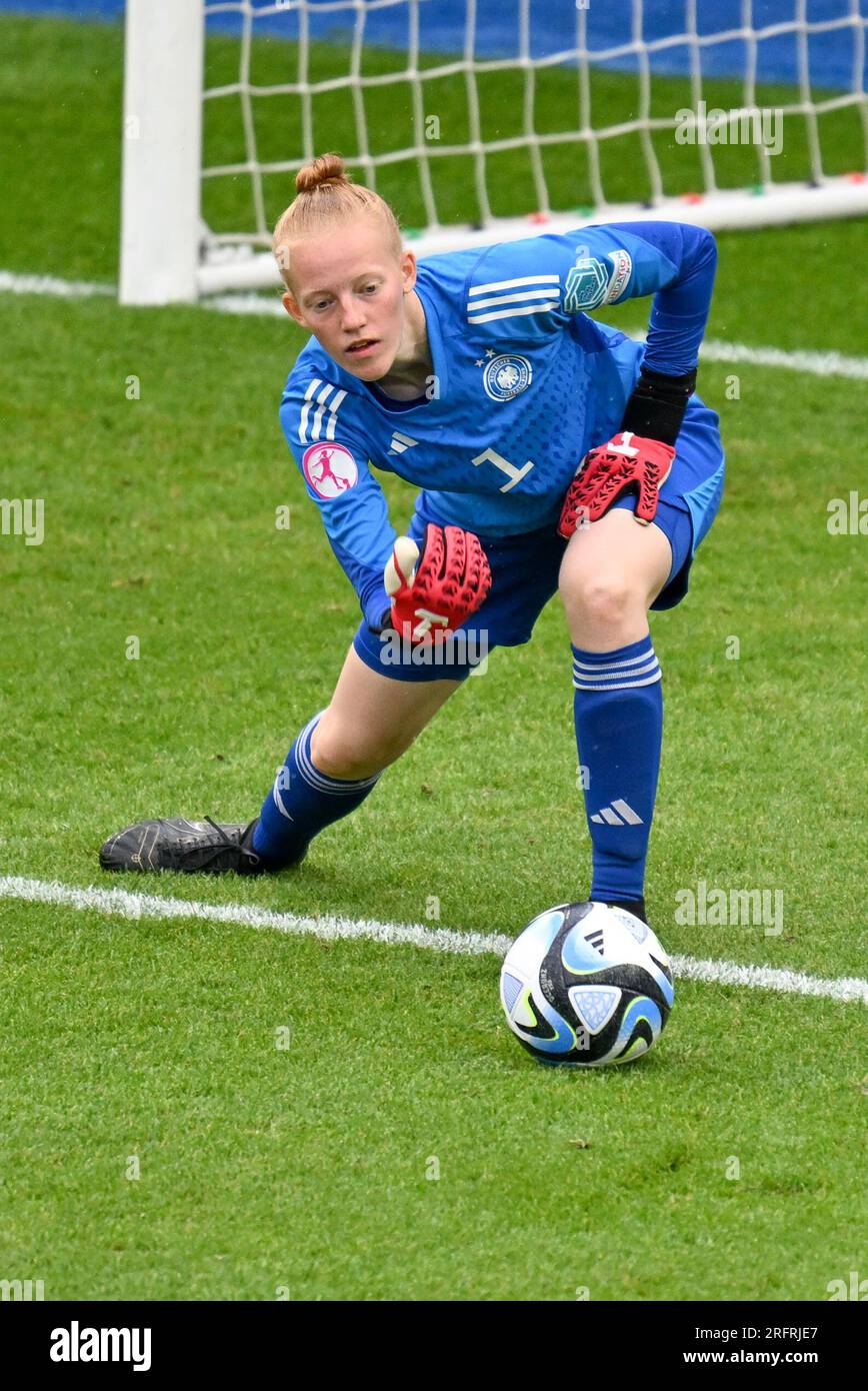 goalkeeper Rebecca Adamczyk (1) of Germany pictured during a female ...