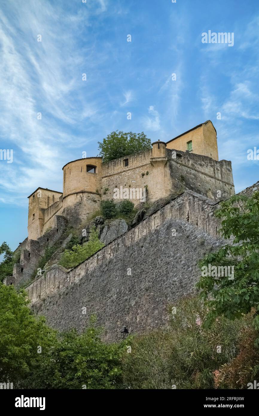 Corsica, the citadel in Corte, old building in the fortified village ...