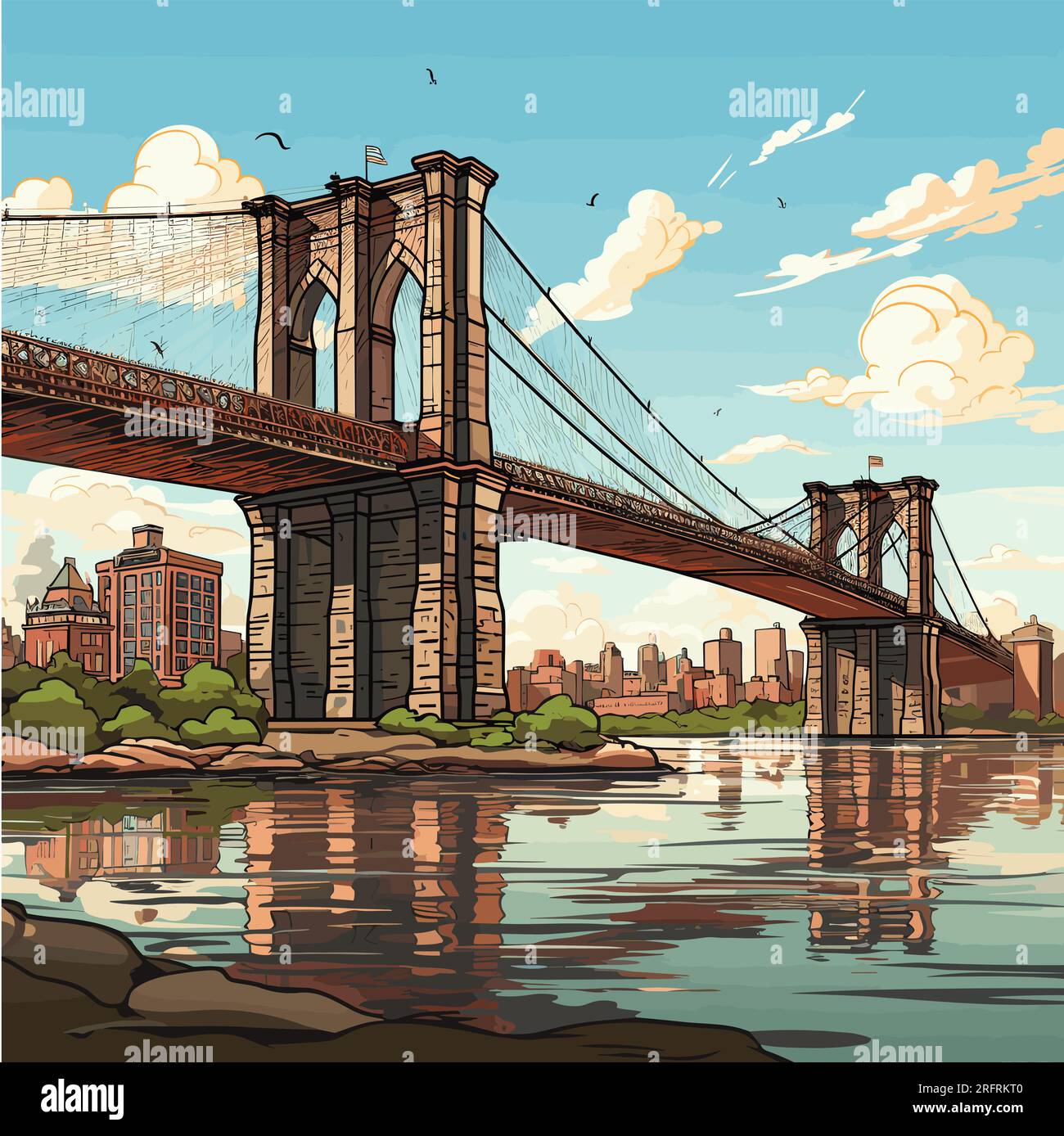 Brooklyn Bridge Illustration