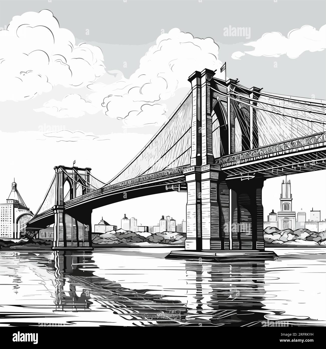 Cartoon Drawing Of Bridge 46 Brooklyn Bridge Cartoon High Res