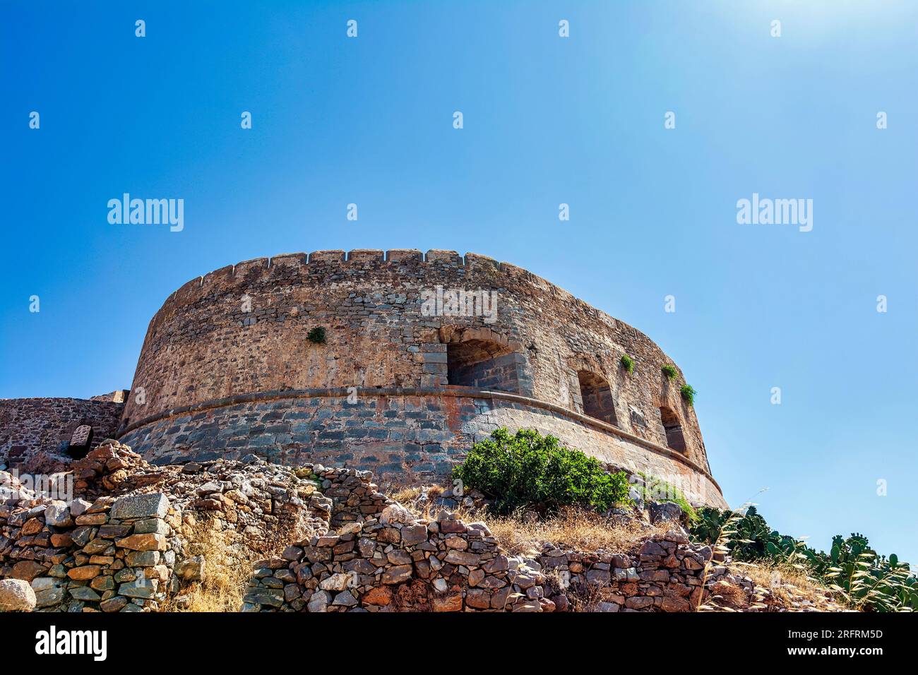 View of the island of Spinalonga. Here were isolated lepers, humans ...