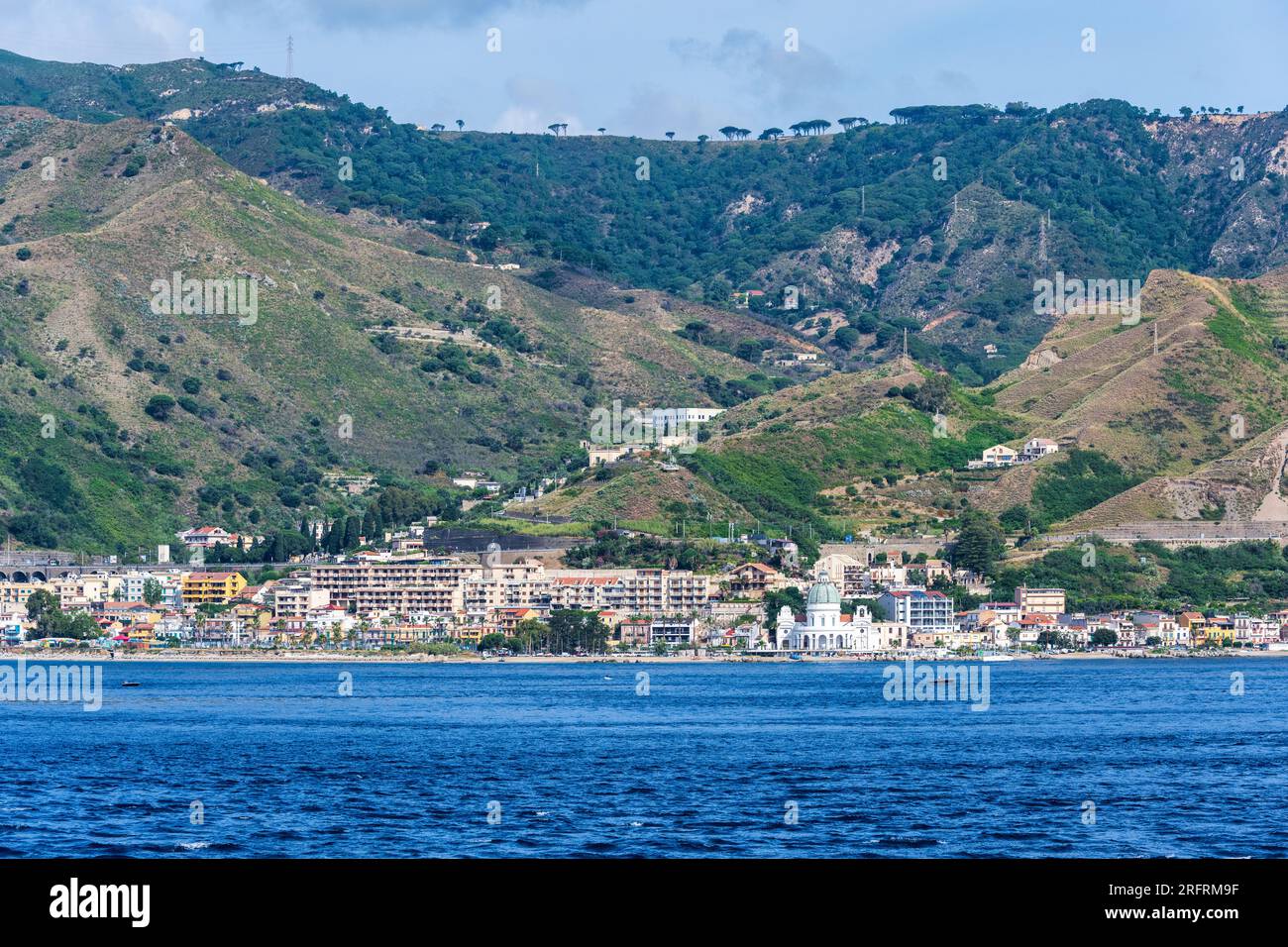 View of the town of Sant Agata in the Metropolitan City of Messina from ...