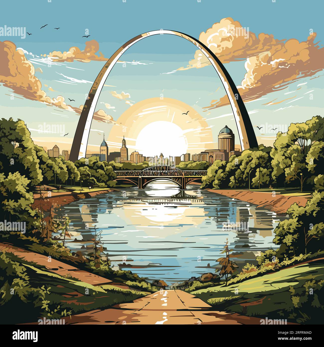 The st louis gateway arch Stock Vector Images - Alamy