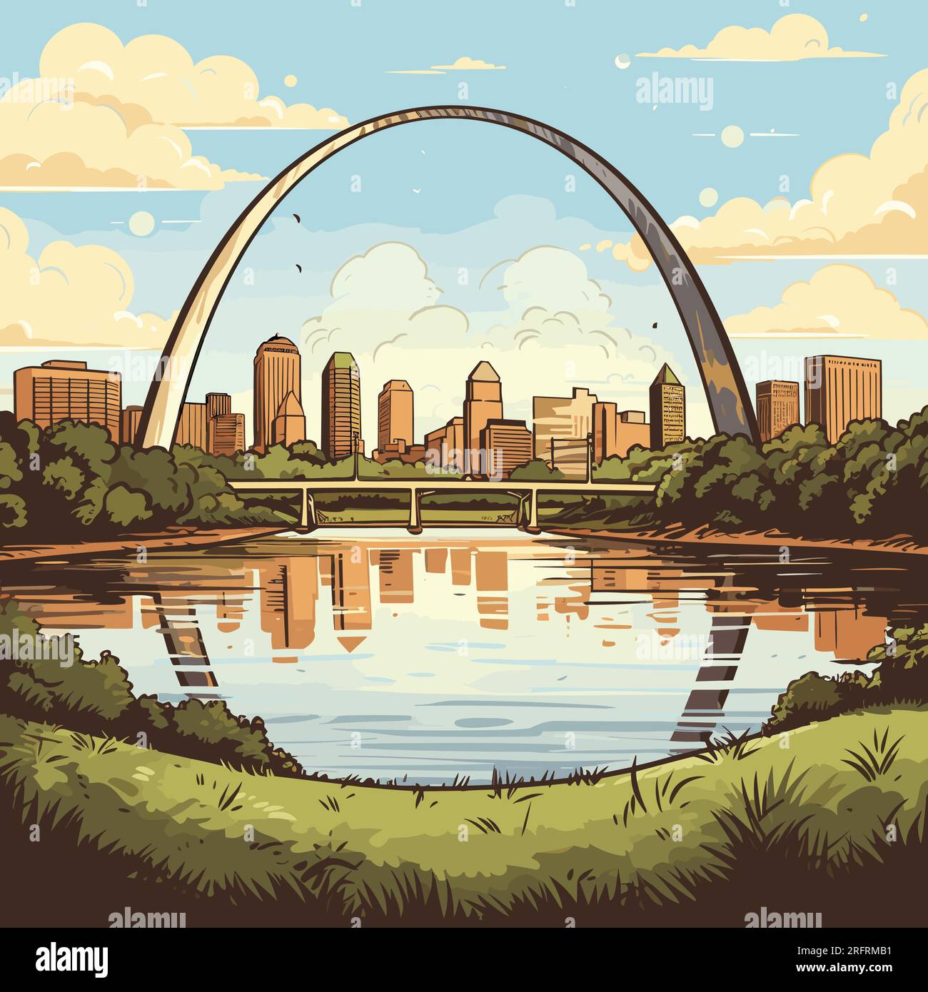 The st louis gateway arch Stock Vector Images - Alamy