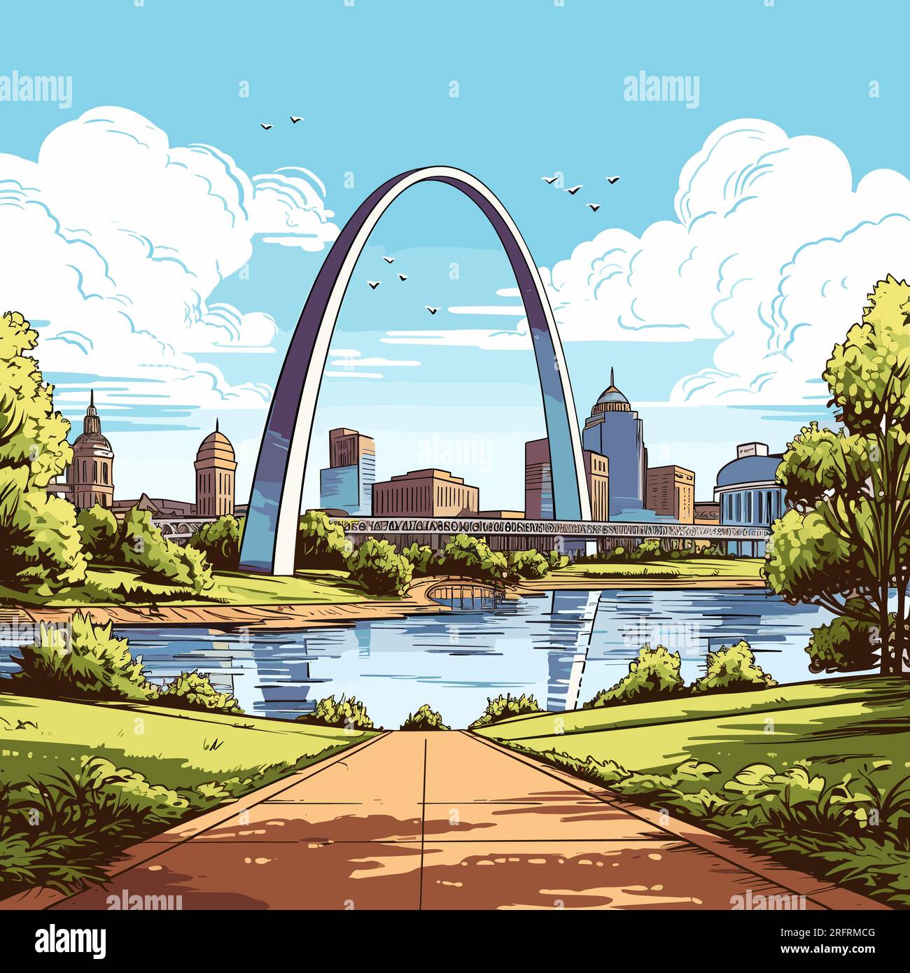 The st louis gateway arch Stock Vector Images - Alamy