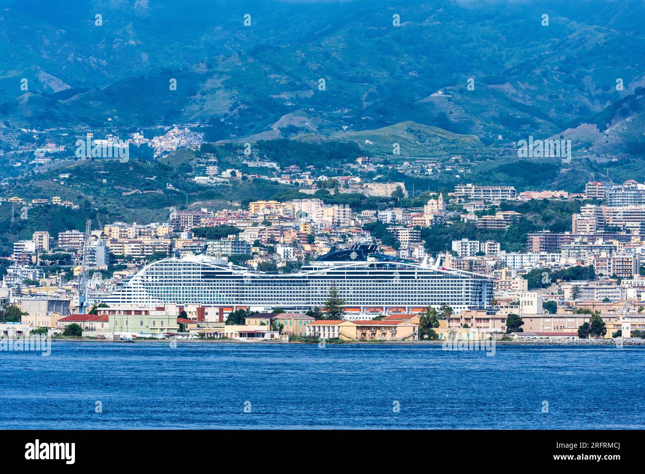 MSC Cruise Ship docked in the Port of Messina in Sicily, Italy Stock ...