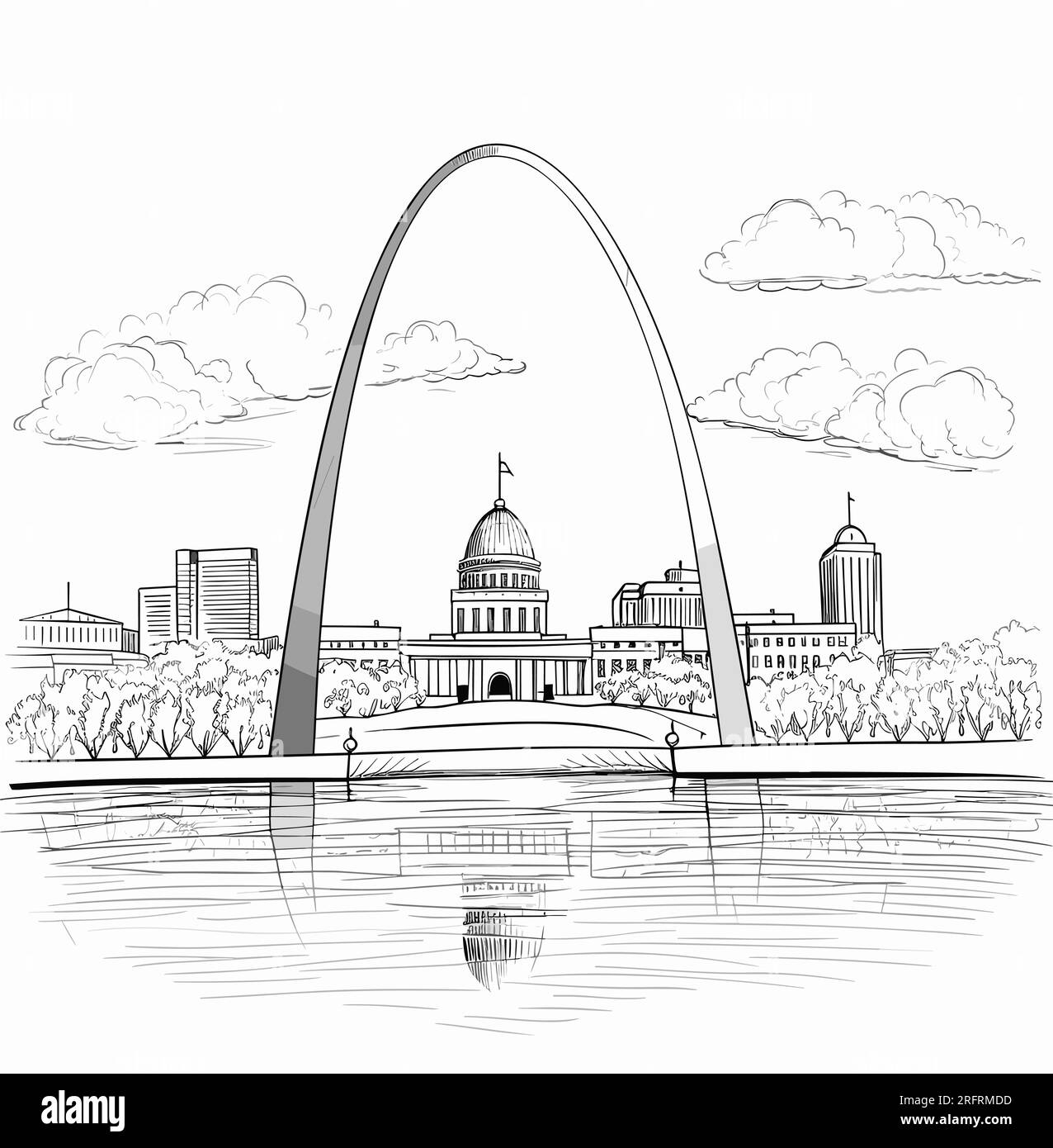 Gateway arch clipart Black and White Stock Photos & Images - Alamy
