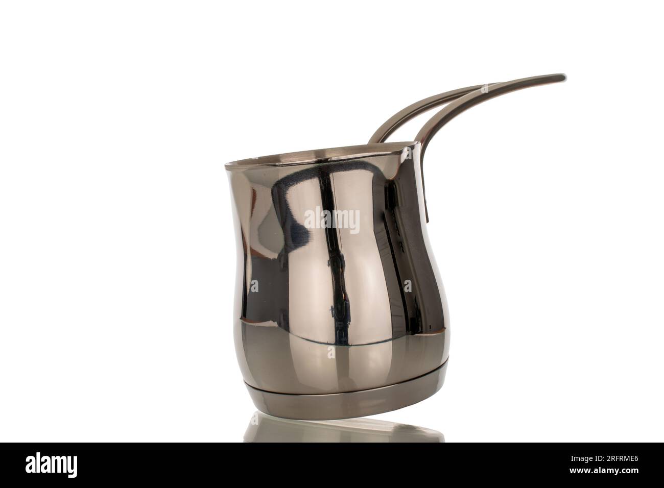 One metal cezve, macro, isolated on white background Stock Photo - Alamy