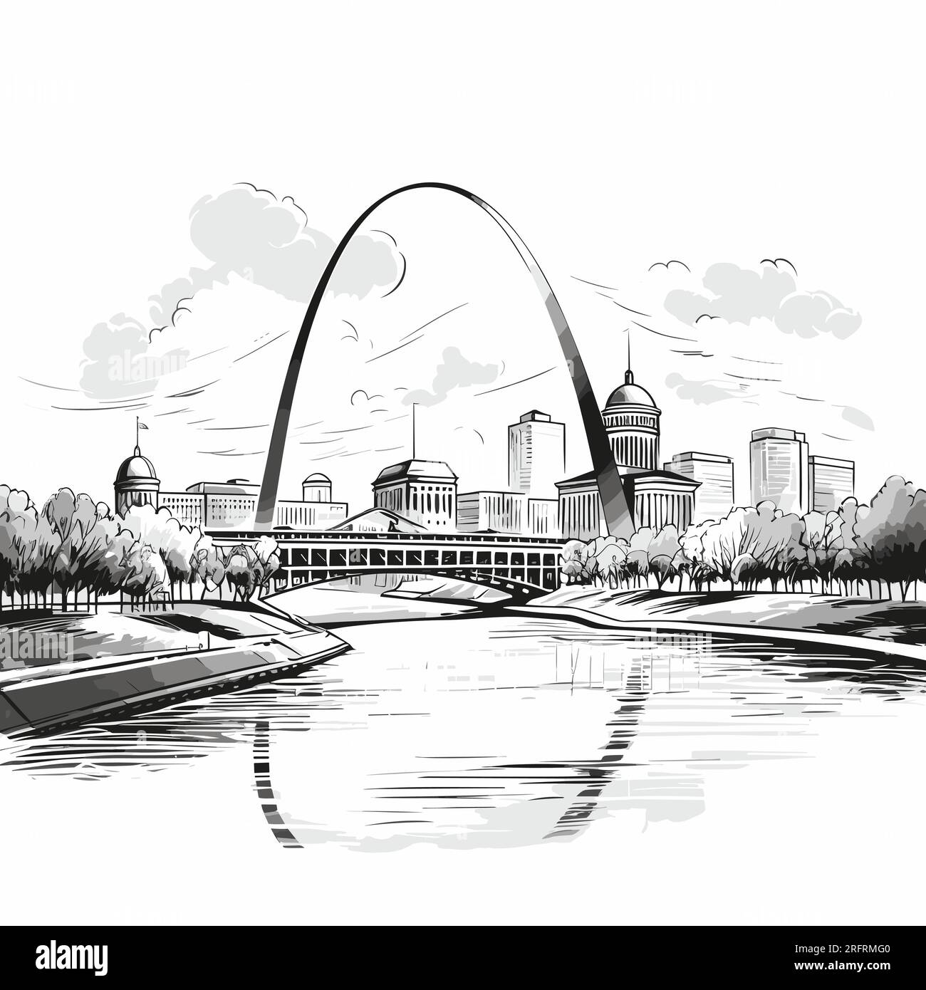 The st louis gateway arch Stock Vector Images - Alamy