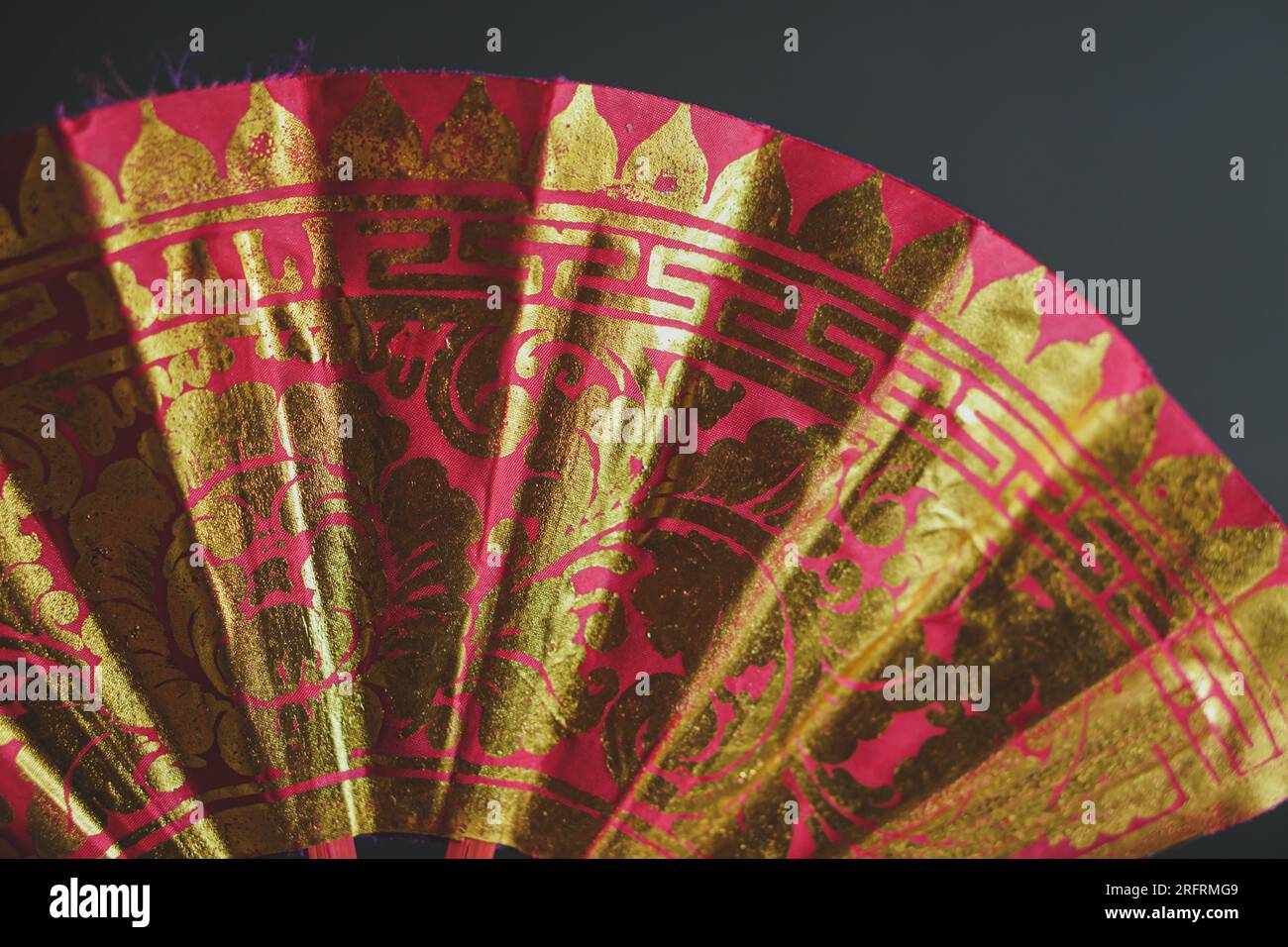 texture of Traditional Balinese hand fan patterned prada isolated on ...