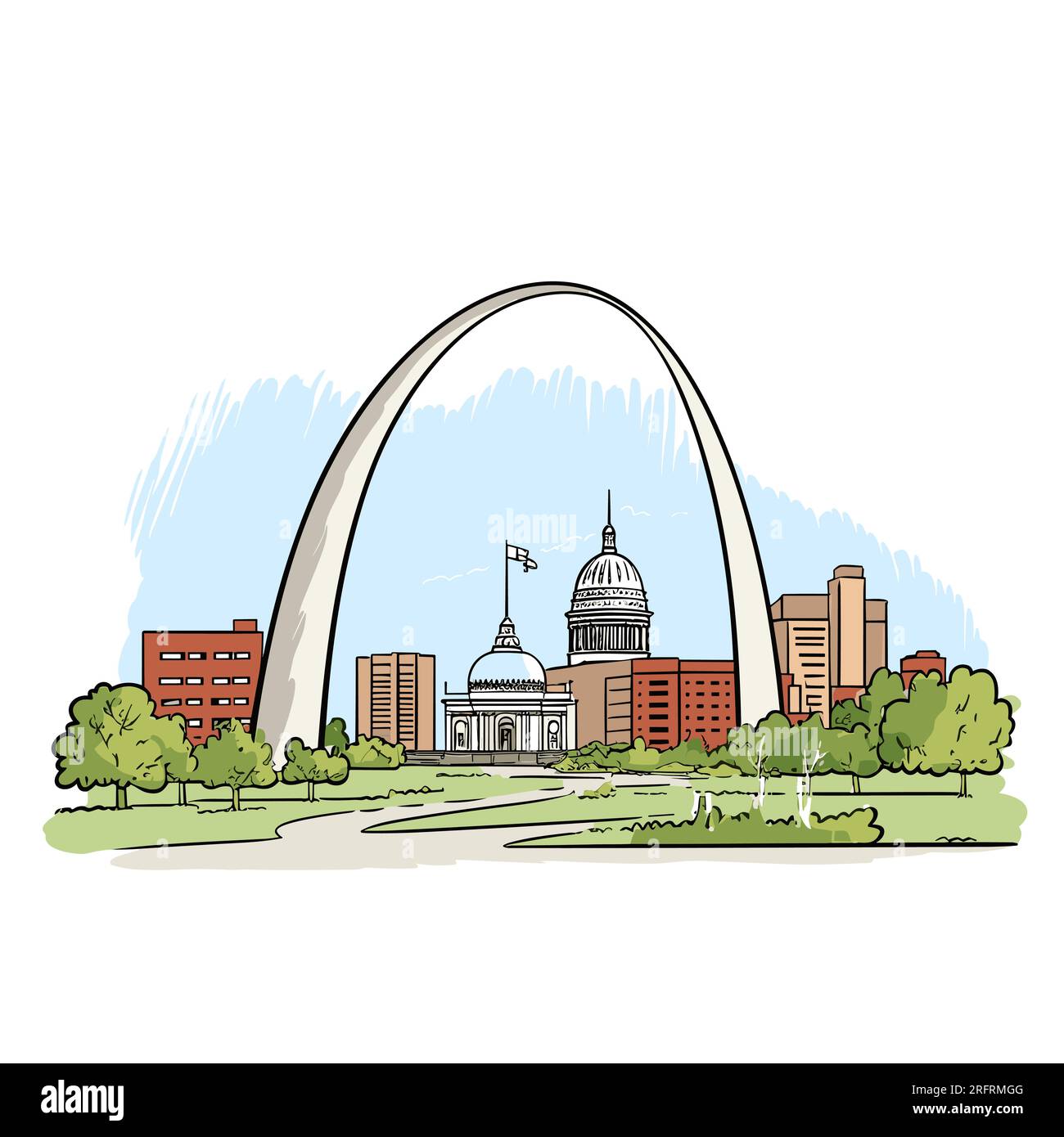 The st louis gateway arch Stock Vector Images - Alamy