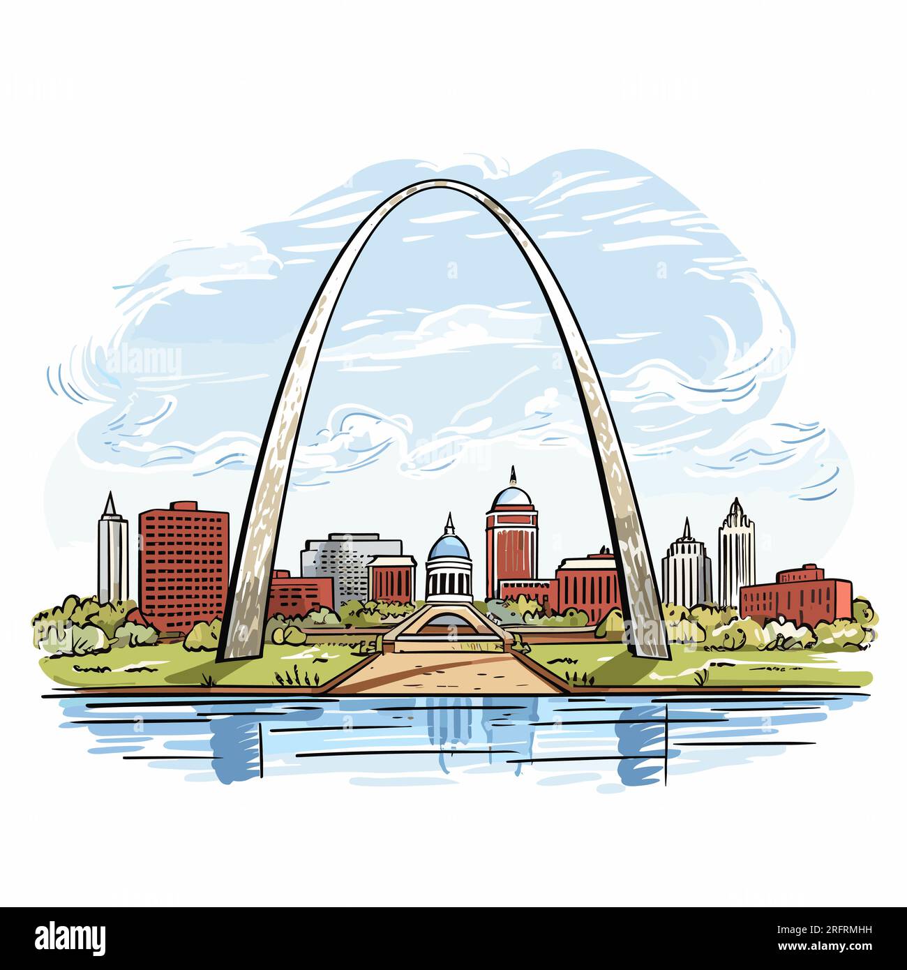 The st louis gateway arch Stock Vector Images - Alamy