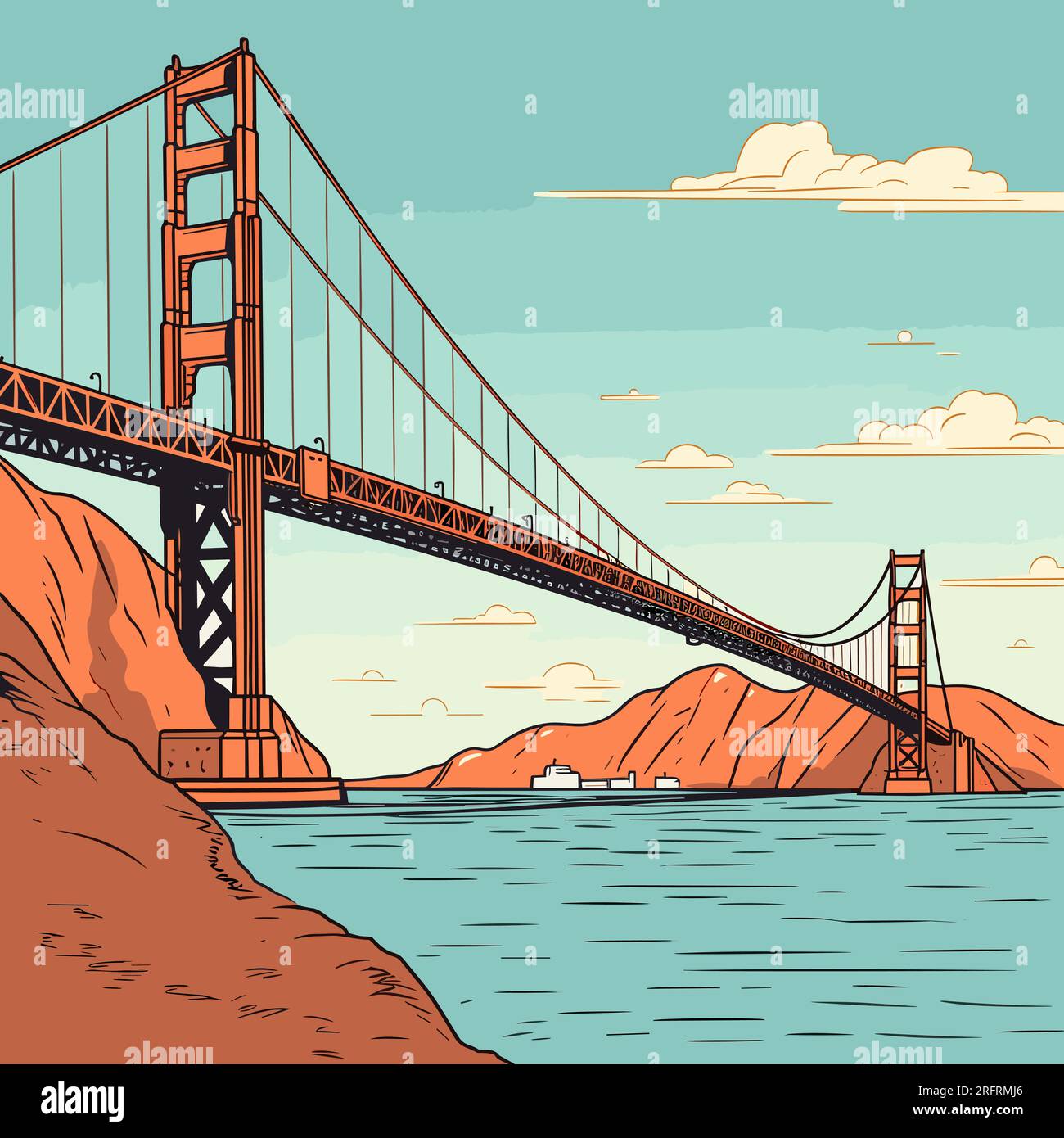Golden gate bridge clipart hi-res stock photography and images - Alamy
