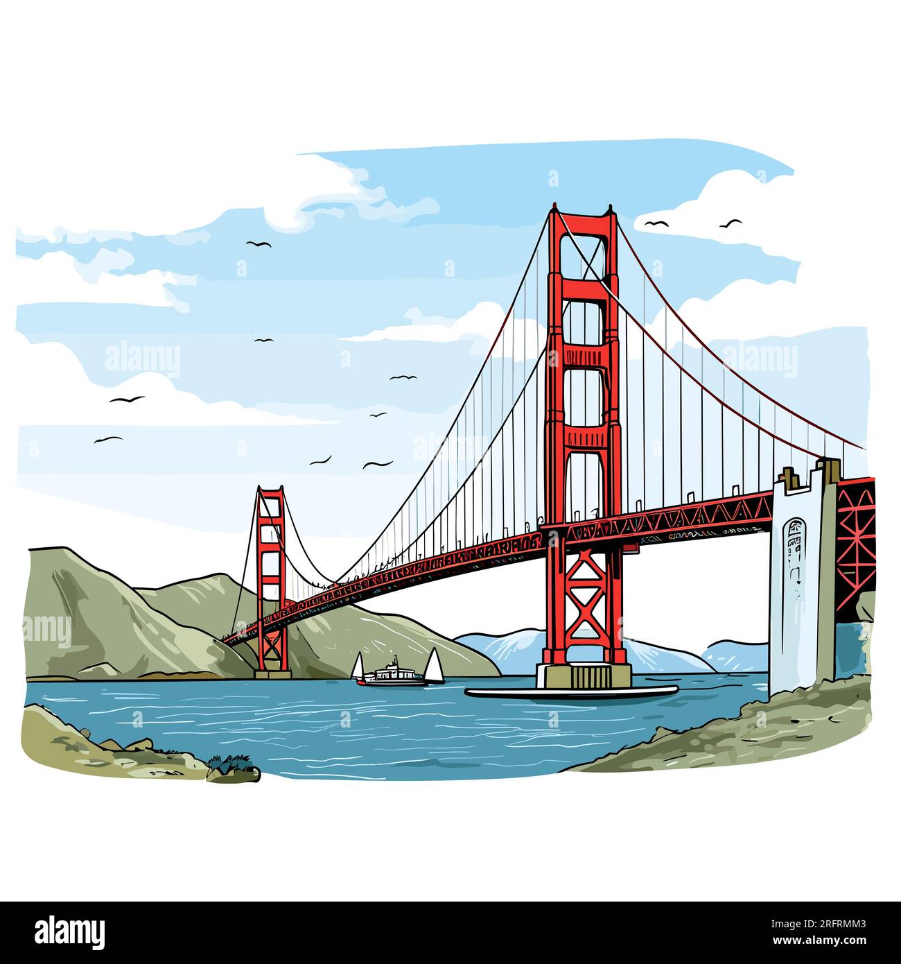 Golden gate bridge clipart hi-res stock photography and images - Alamy