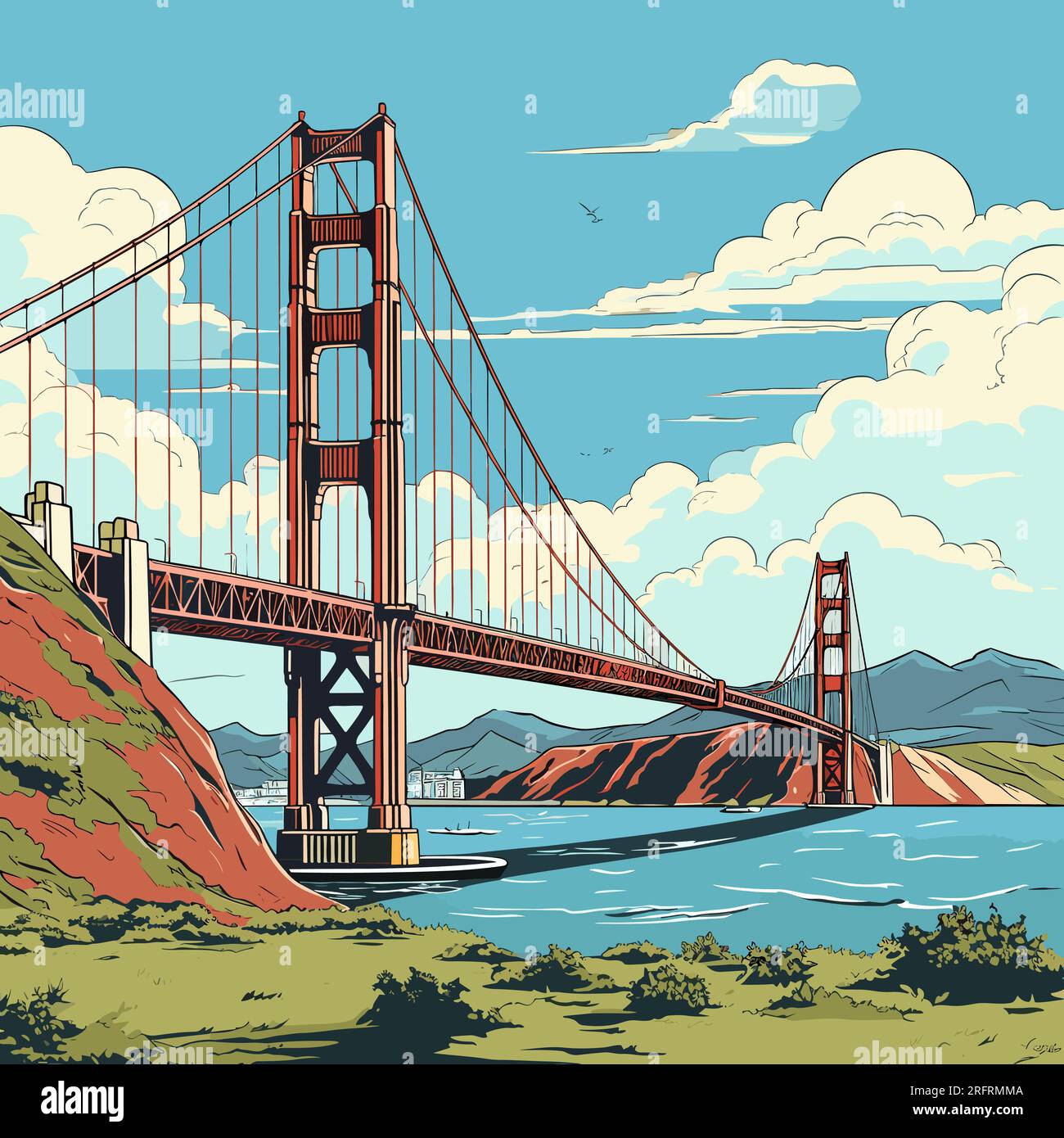 Golden gate bridge clipart hi-res stock photography and images - Alamy