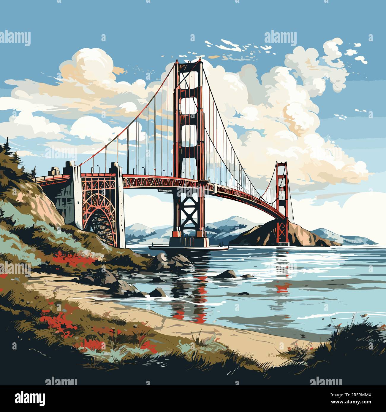 Golden gate bridge clipart hi-res stock photography and images - Alamy