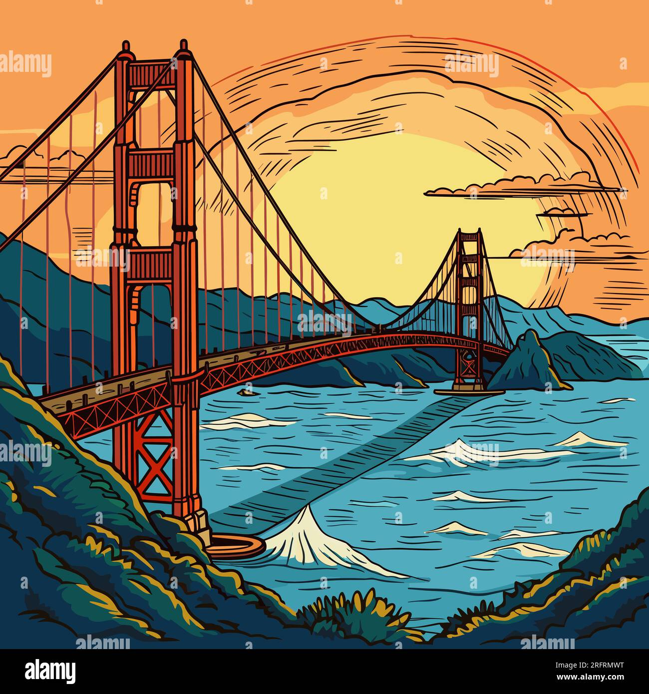 San francisco tourist attraction Stock Vector Images - Alamy
