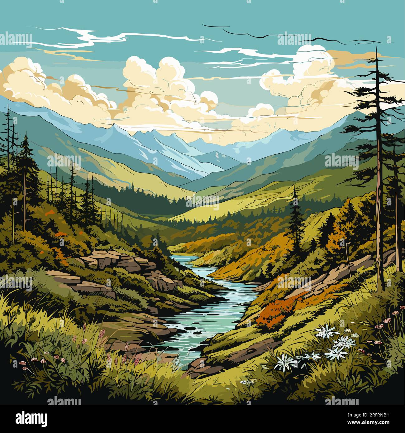 Smoky mountains national park Stock Vector Images - Alamy