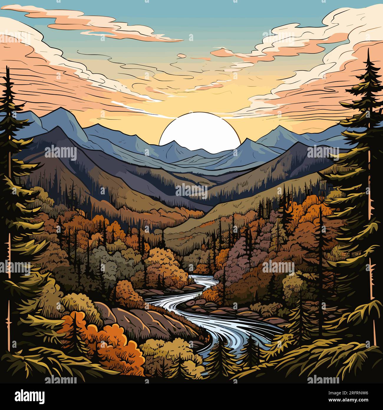 Smoky mountains national park Stock Vector Images - Alamy