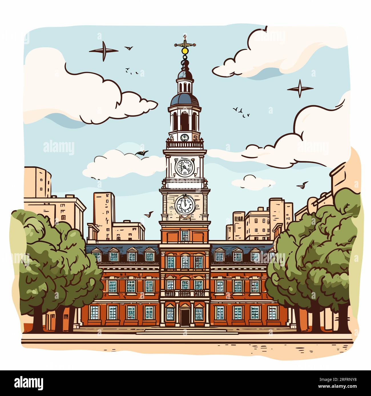 Philadelphia tourist attraction Stock Vector Images - Alamy