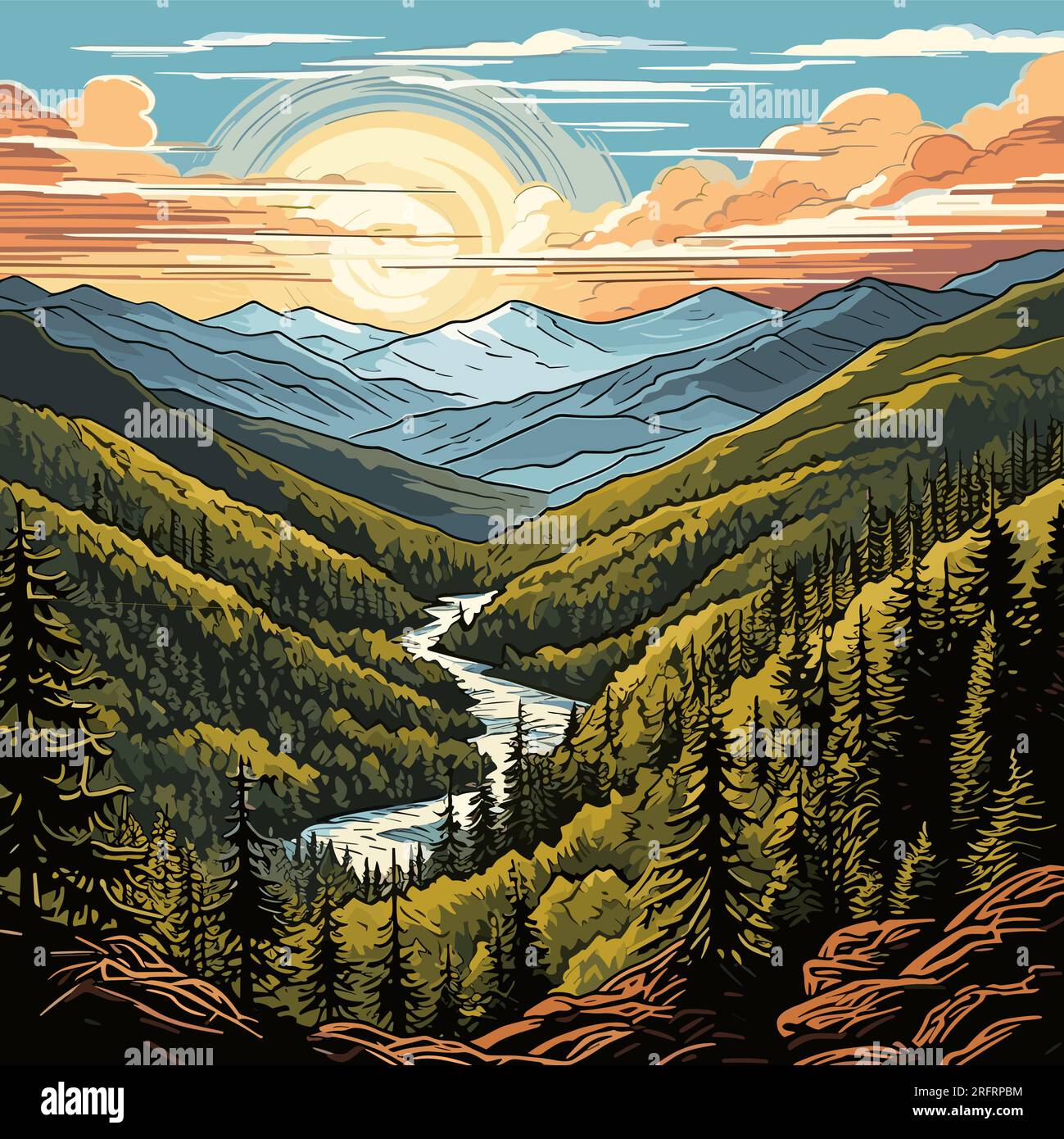 Smoky mountains national park Stock Vector Images - Alamy