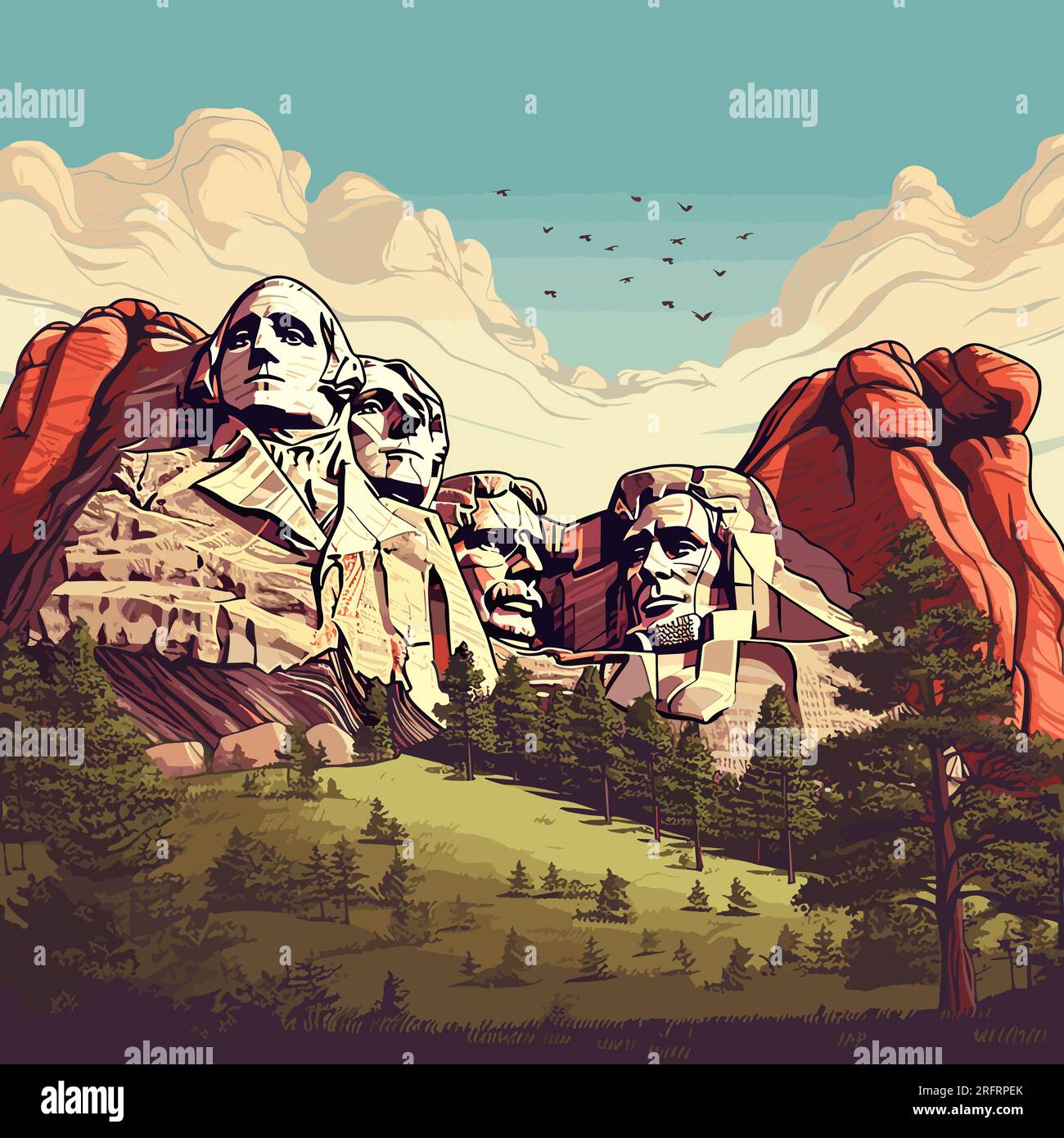 Mount rushmore tourist Stock Vector Images - Alamy