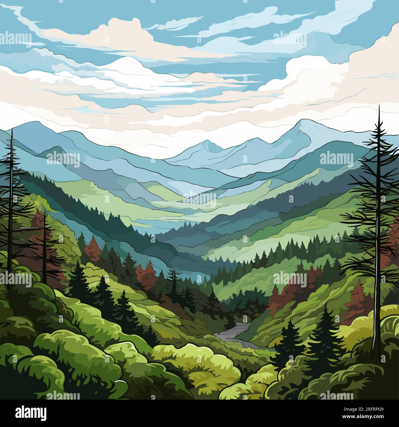 Smoky mountains national park Stock Vector Images - Alamy