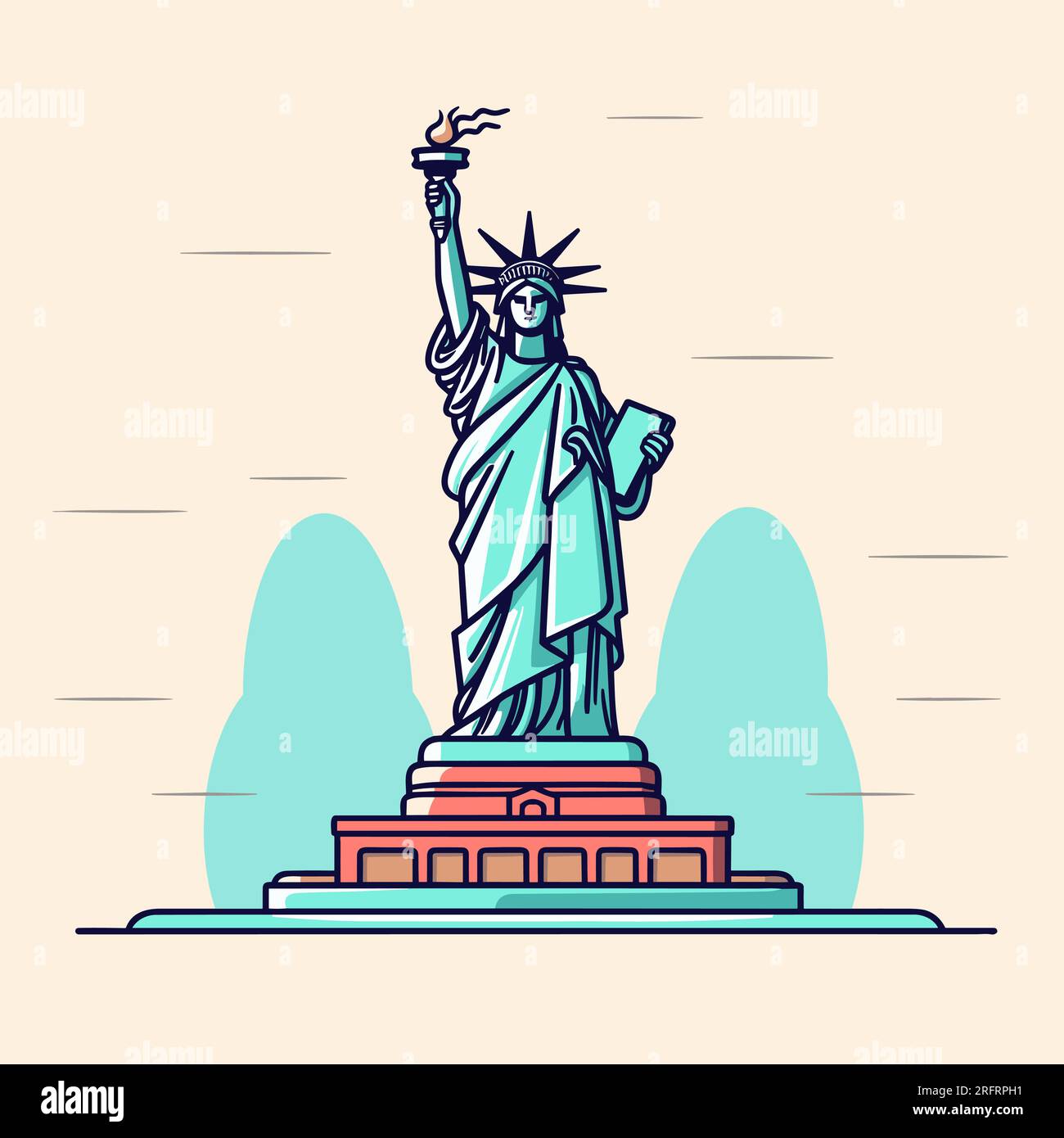 Statue of liberty hand drawn clipart Stock Vector Images - Alamy