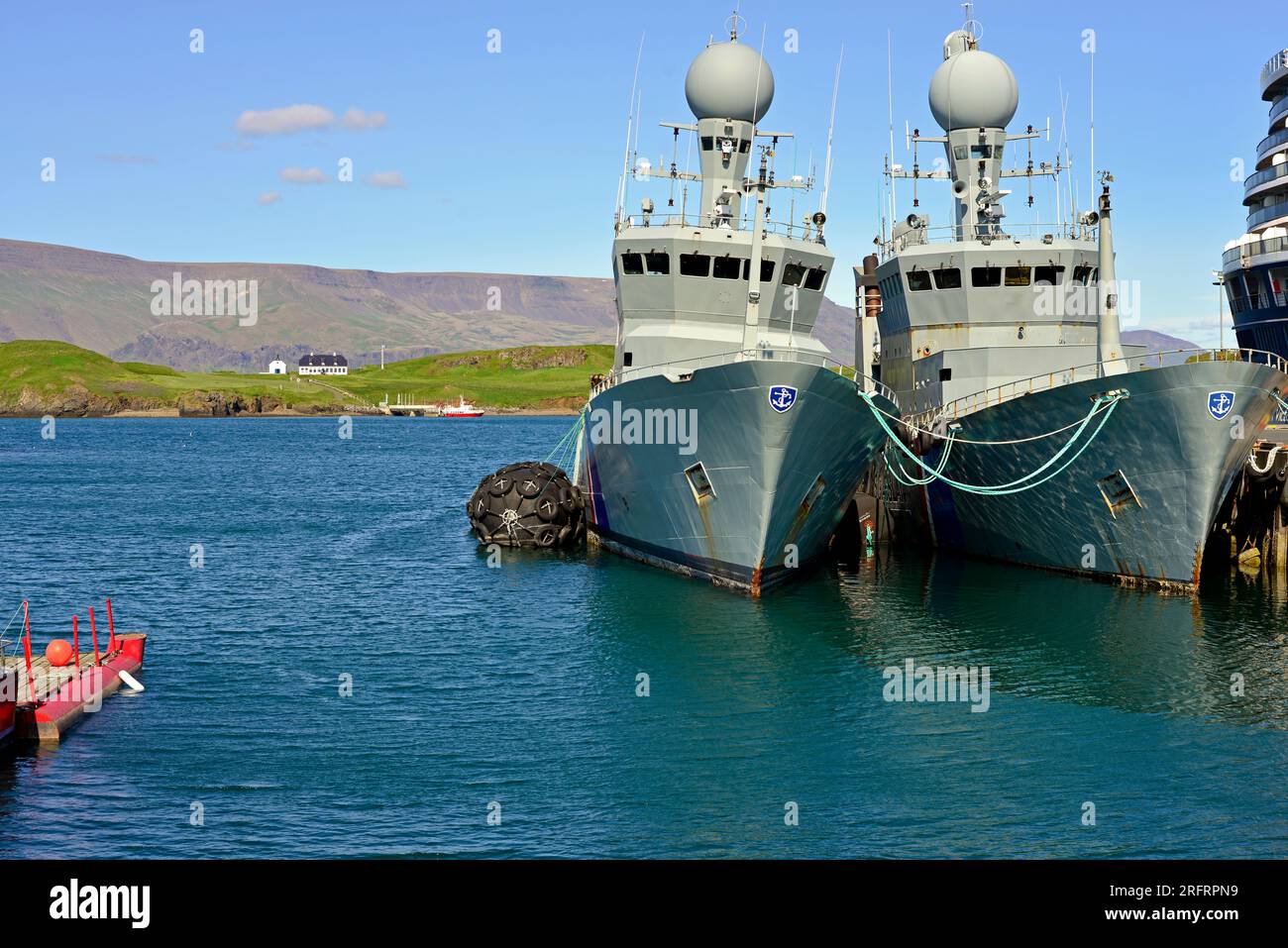 Two Icelandic Coastguard and Fishery Protection Vessels moored in ...