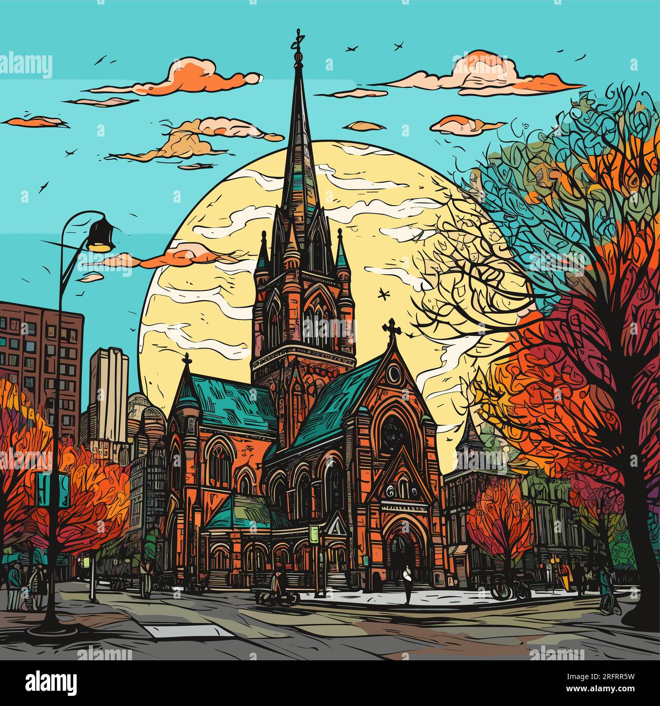 Trinity church in boston Stock Vector Images - Alamy