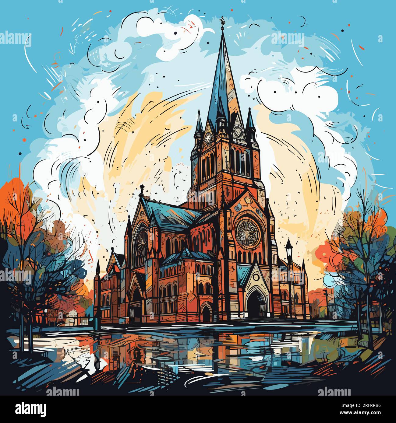 Trinity church in boston Stock Vector Images - Alamy