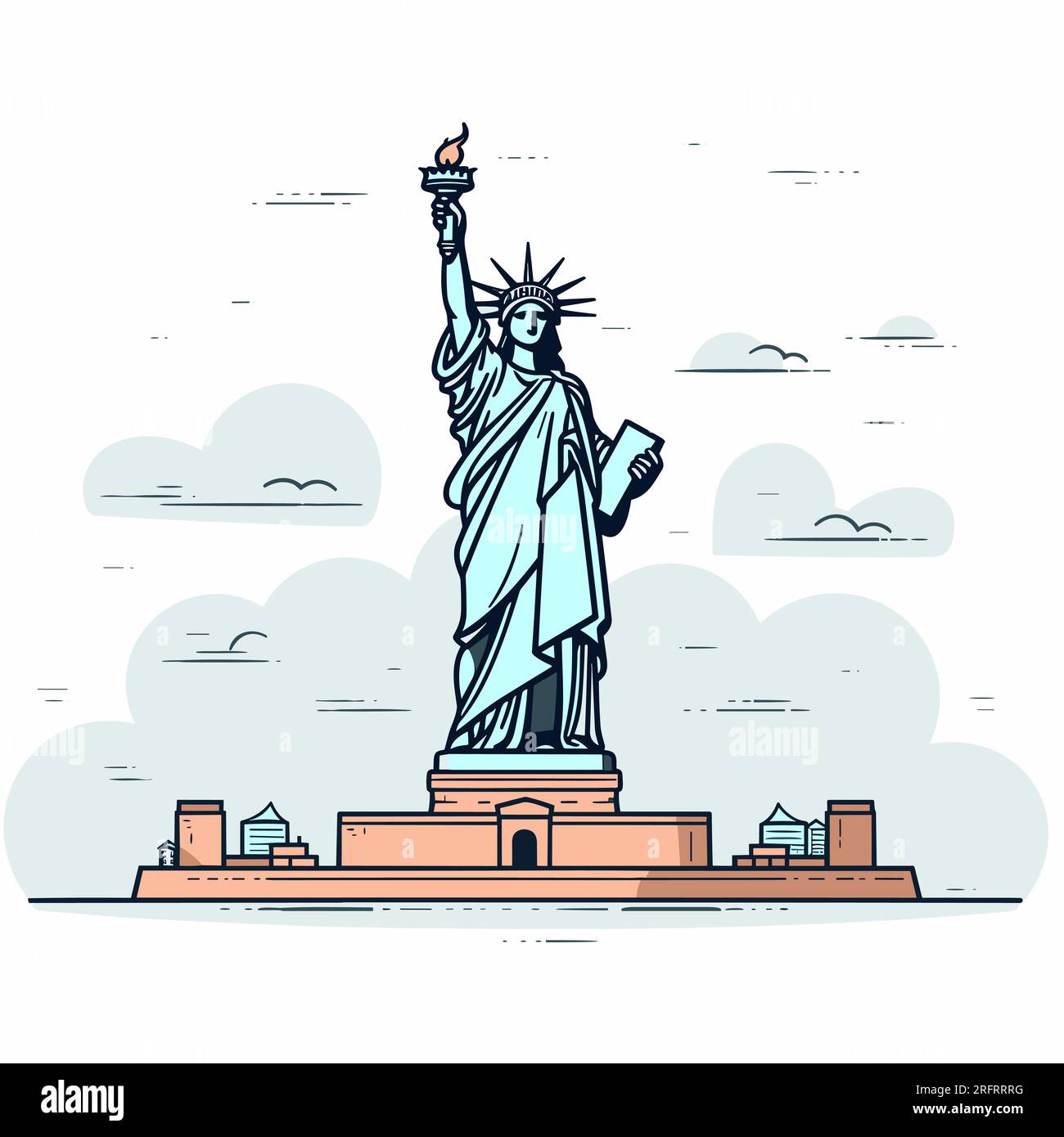 Statue of liberty hand drawn clipart Cut Out Stock Images & Pictures ...