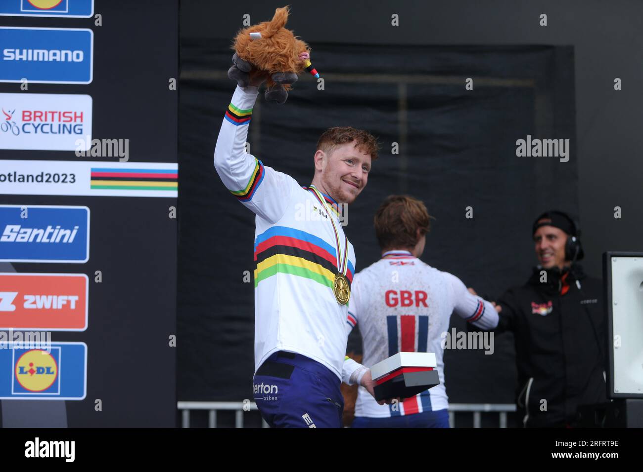 Great Britain's Charlie Hatton celebrates winning downhill mountain ...