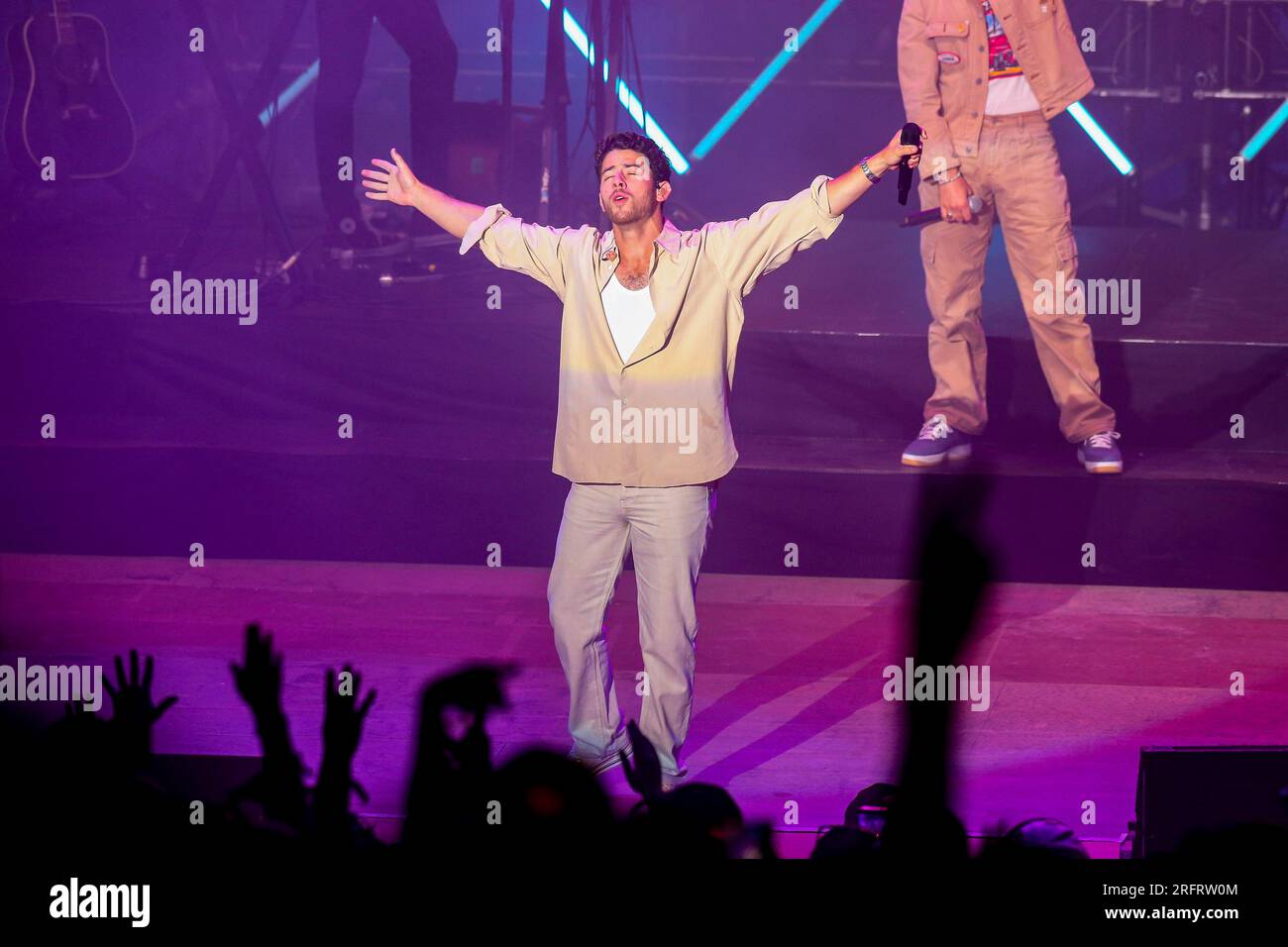 Mountain View, USA. 04th Aug, 2023. Nick Jonas of the Jonas Brothers ...