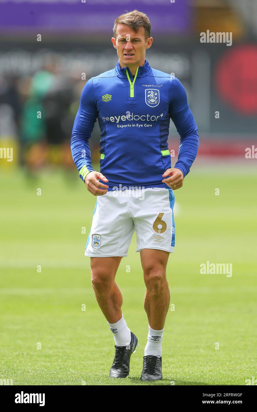 Jonathan Hogg #6 of Huddersfield Town during the pre-game warm up ahead ...