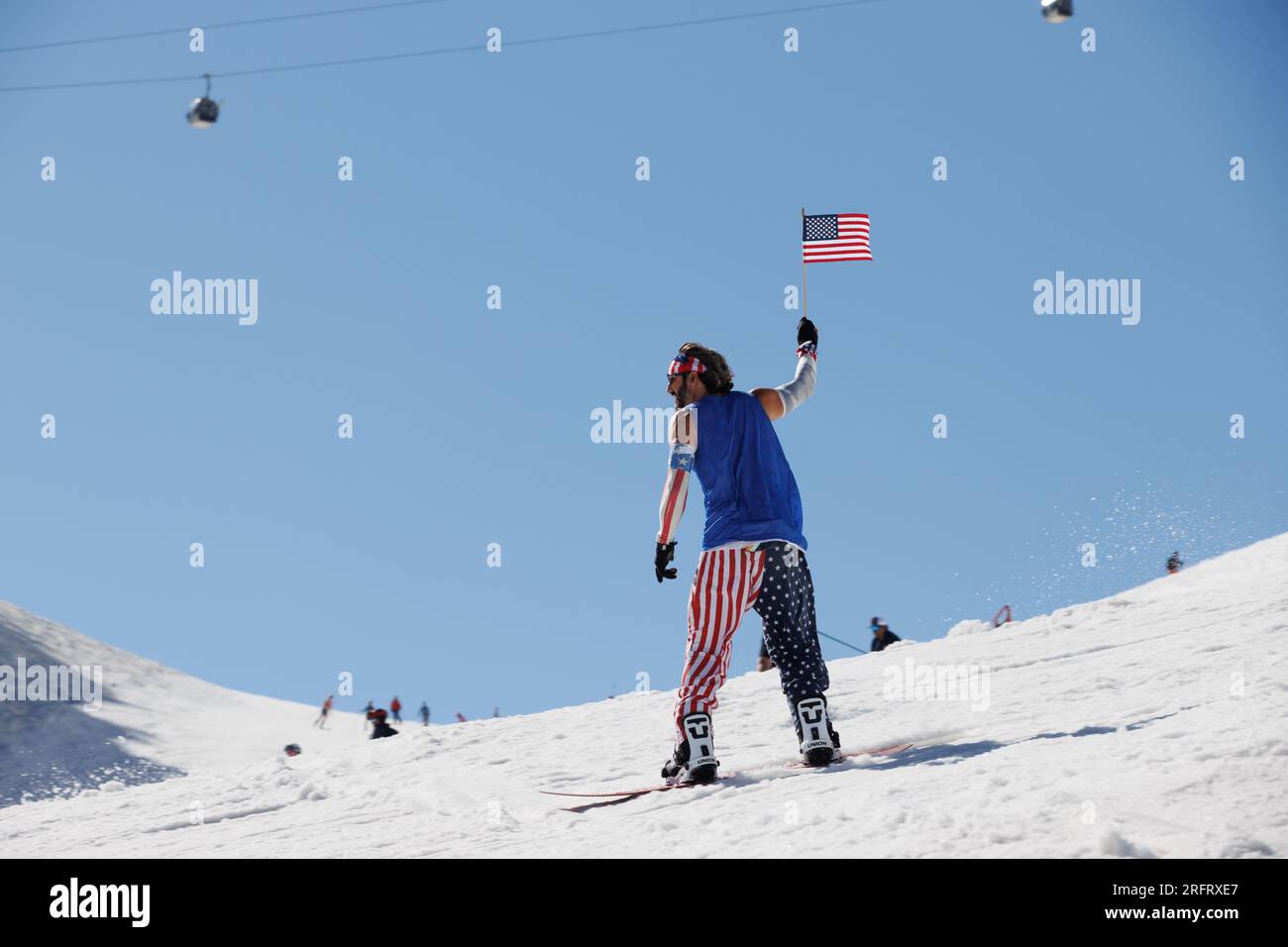 Snowboarder rides on mountain hi-res stock photography and images - Alamy