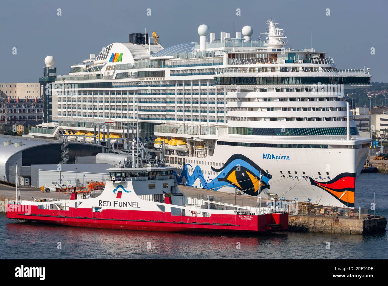 Aida Prima cruise ship & ferry, Southampton docks, Hampshire, England ...