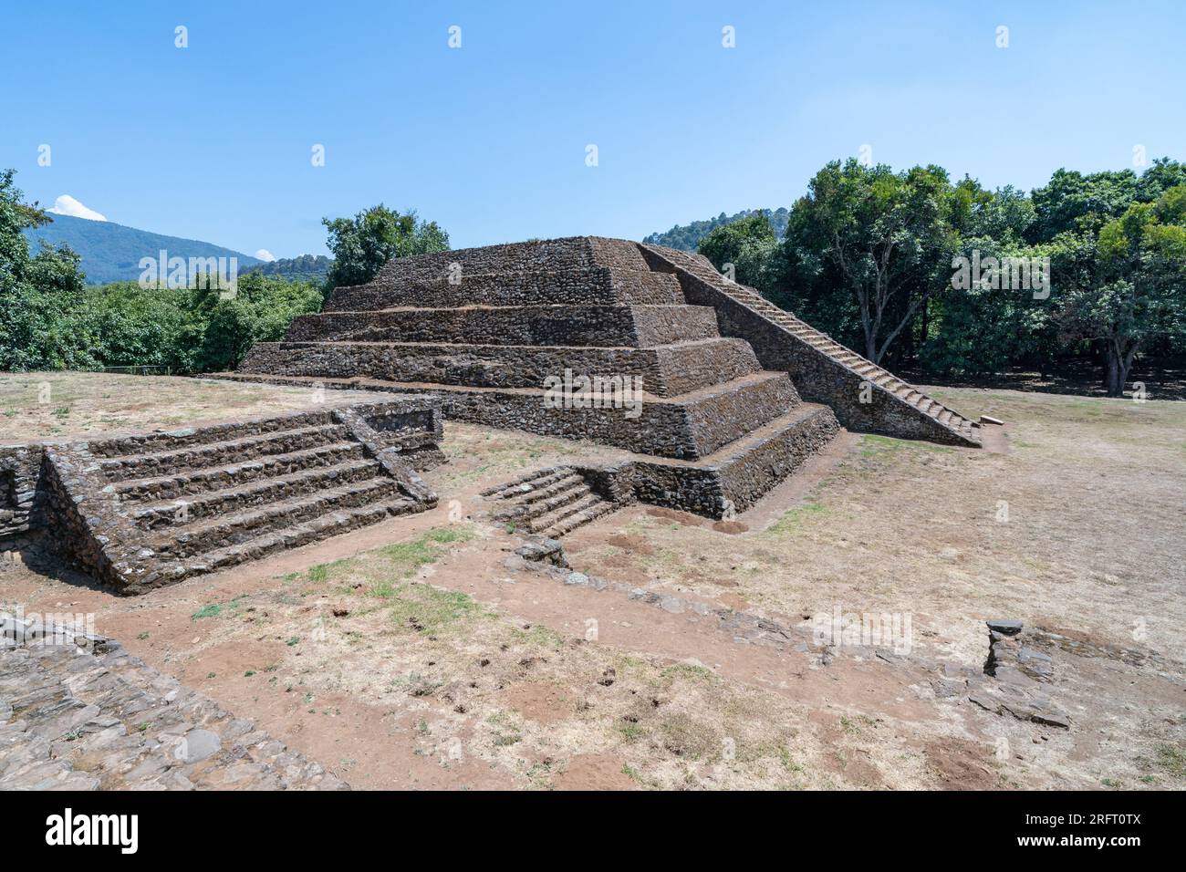 Ancient seven layer pyramid in the archaeological site of Tingambato ...
