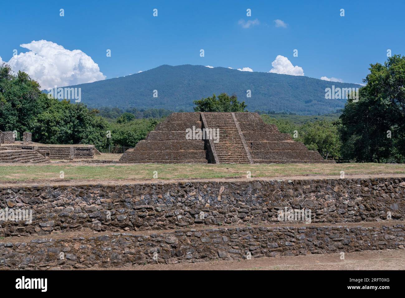 Ancient seven layer pyramid in the archaeological site of Tingambato ...