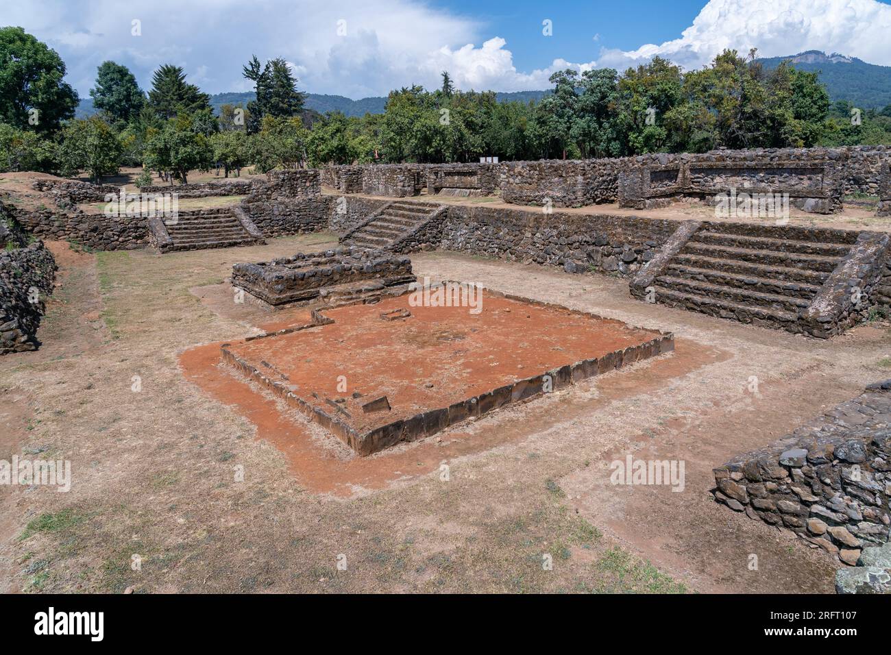 The ancient ball court at the archaeological site of Tingambato ...